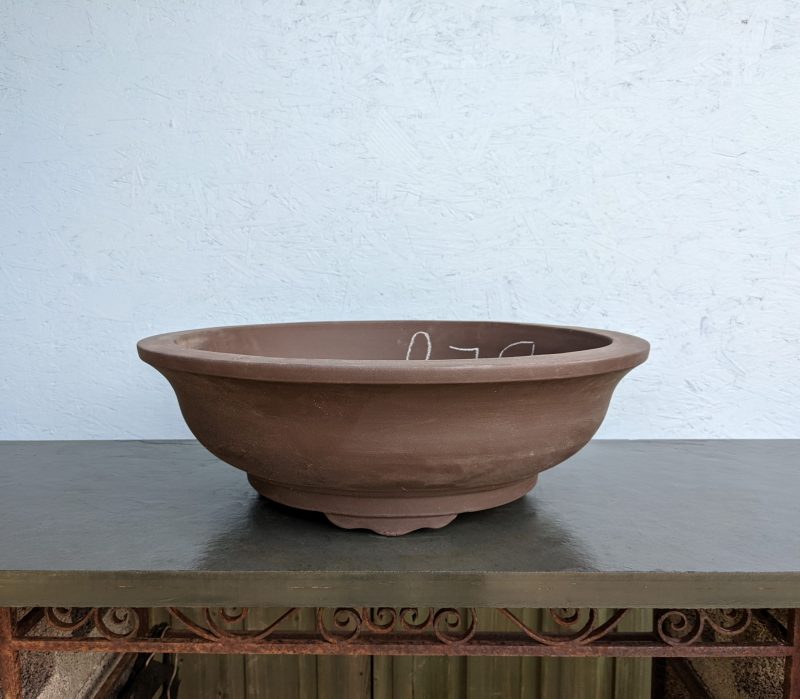 Large chinese Handmade round bonsai pot unglazed Devon Bonsai Nursery